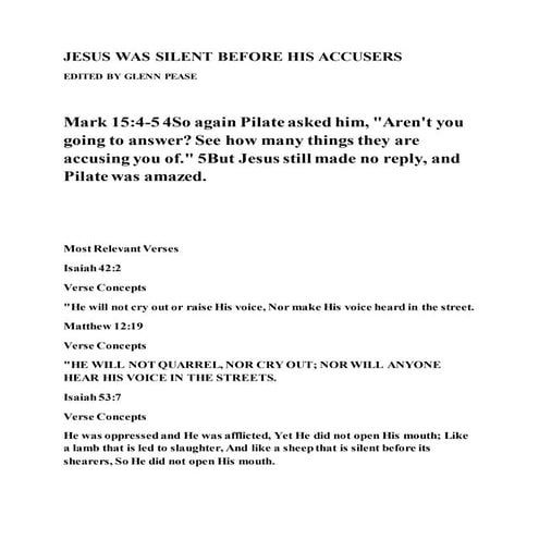 Jesus was silent before his accusers | DOCX