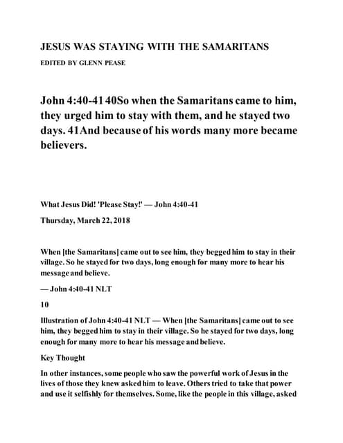 The samaritan woman | PPT