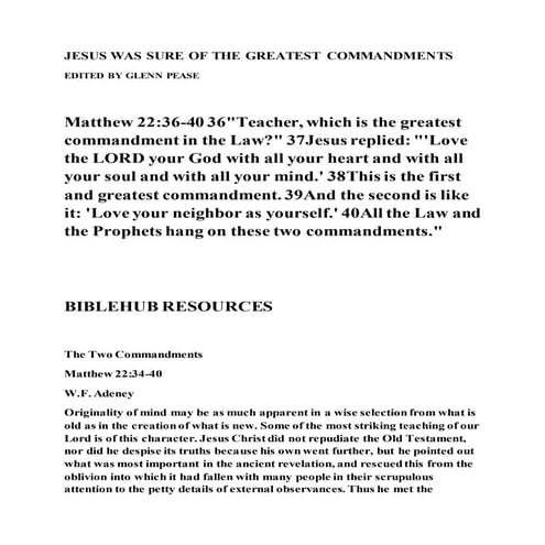 Jesus was sure of the greatest commandments | DOCX