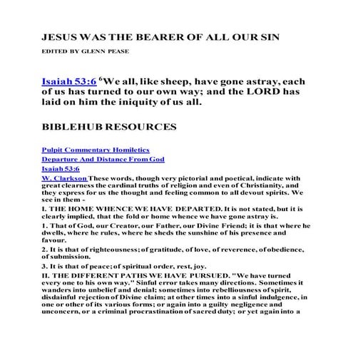 Jesus was the bearer of all our sin | DOCX