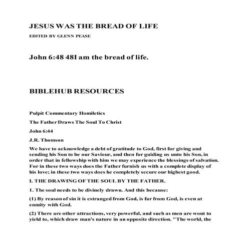 Jesus was the bread of life | PDF