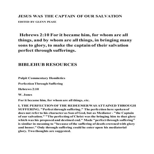 Jesus was the captain of our salvation | DOCX