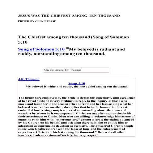 Jesus was the chiefest among ten thousand | PDF