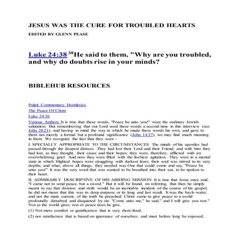 Jesus was the cure for troubled hearts | PDF