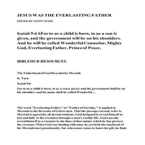 Jesus was the everlasting father | DOCX