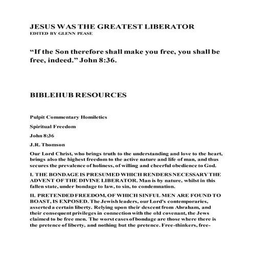 Jesus was the greatest liberator | DOCX