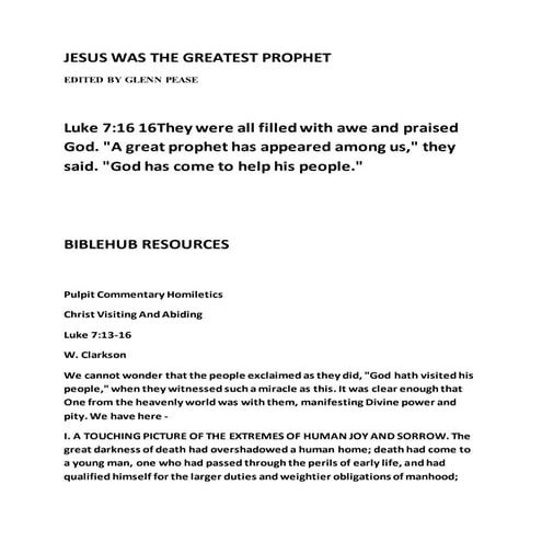 Jesus was the greatest prophet | PDF