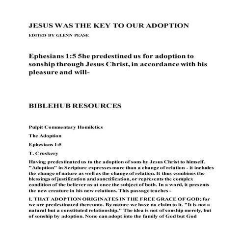 Jesus was the key to our adoption | DOCX