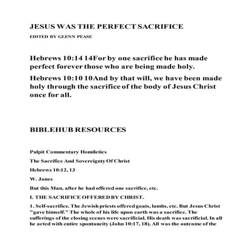 Jesus was the perfect sacrifice | DOCX