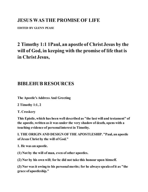 Jesus from genesis to revelation | PDF