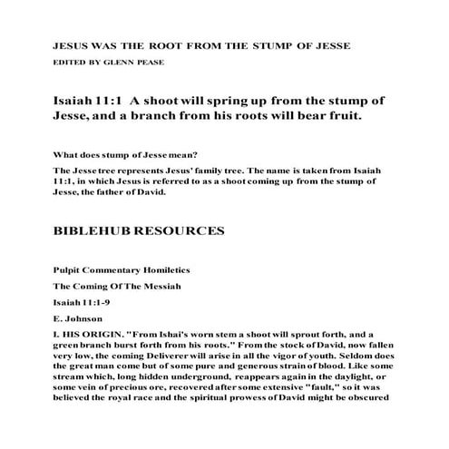 Jesus was the root from the stump of jesse | DOCX