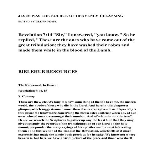 Jesus was the source of heavenly cleansing | DOCX | Christianity ...