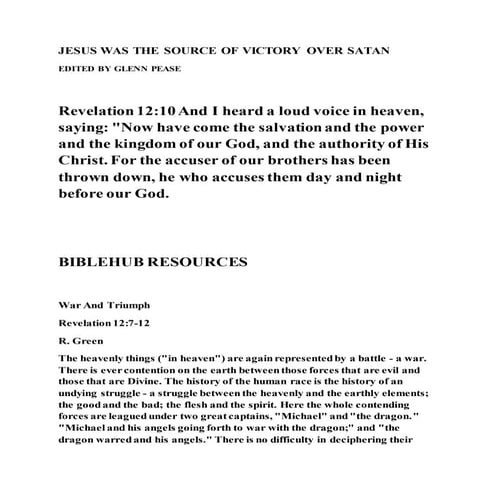 Jesus was the source of victory over satan | DOCX | Christianity ...