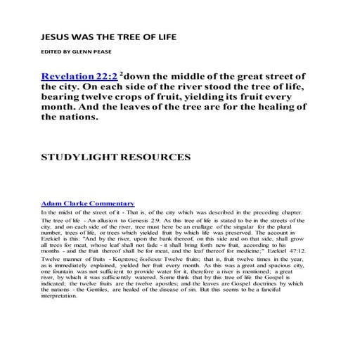 Jesus was the tree of life | DOCX