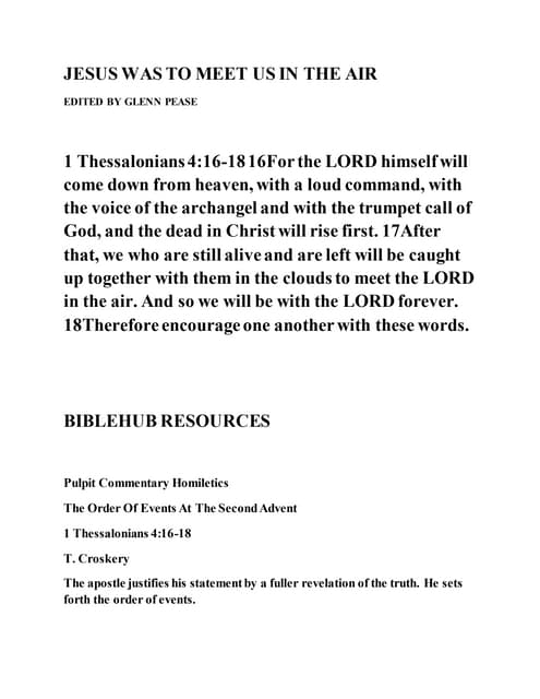 The Second Coming: The Rapture | PPT