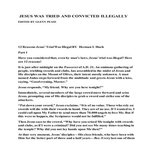 13th April 2017 - The 7 trials Jesus faced before his Crucifixion | DOCX