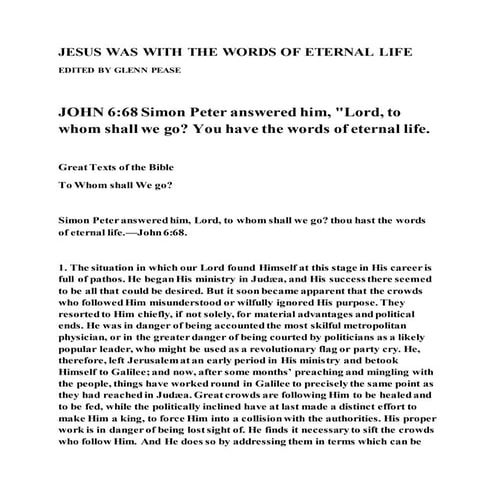 Jesus was with the words of eternal life | DOCX