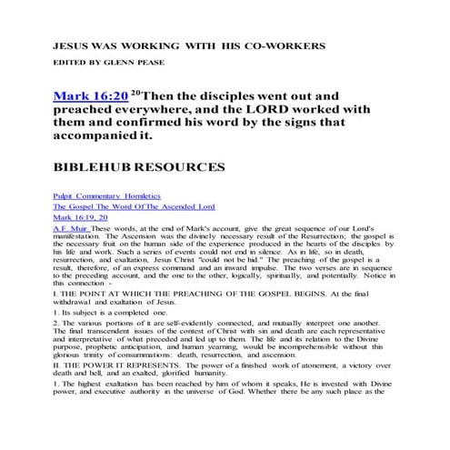 Jesus was working with his co workers | PDF