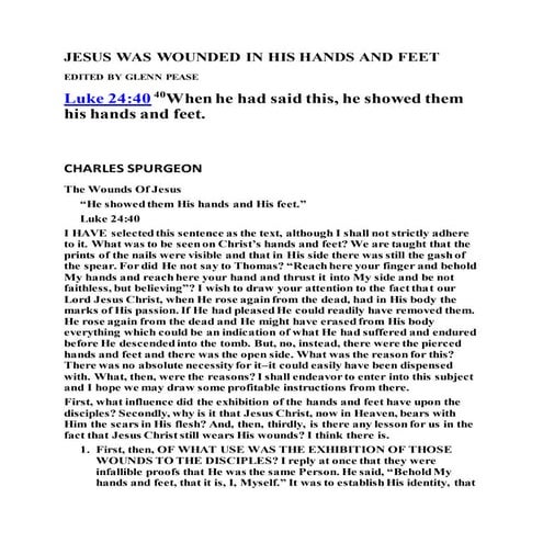 Jesus was wounded in his hands and feet | PDF