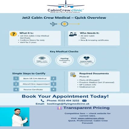 Infographic:- Jet2 Cabin Crew Medical – Quick Overview | PDF