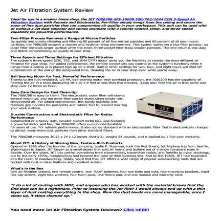 Jet Air Filtration System Review