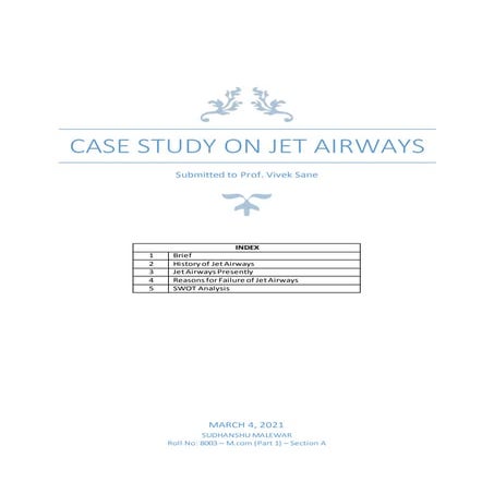 Short case study on Jet airways | PDF