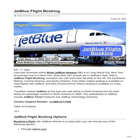 Best Day To JetBlue Airlines Flights Booking | PDF