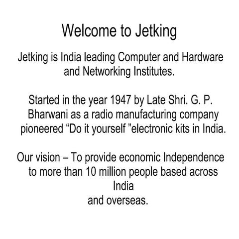 Jetking ppt | PPT