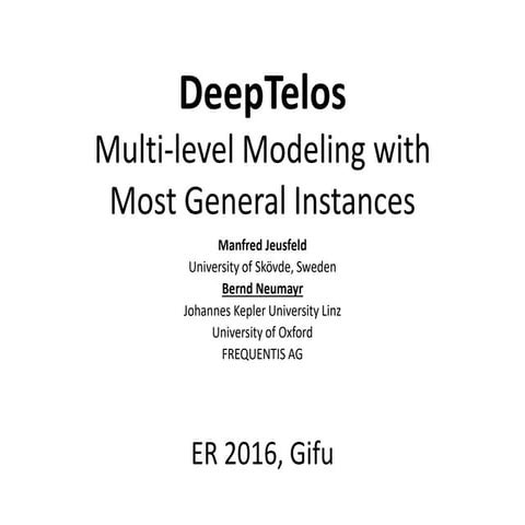 DeepTelos: Multi-level Modeling with Most General Instances | PDF