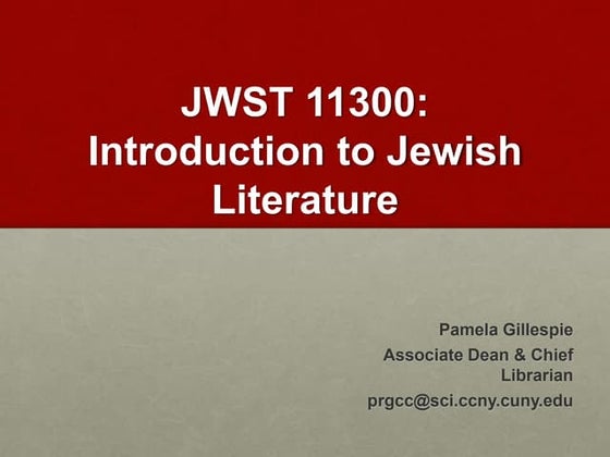 Intro to Jewish Literature | PPSX