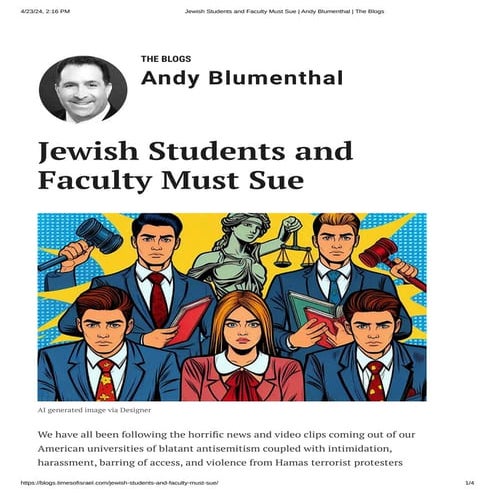 Antisemitism on Campus When Universities May Be Legally Liable | PPTX
