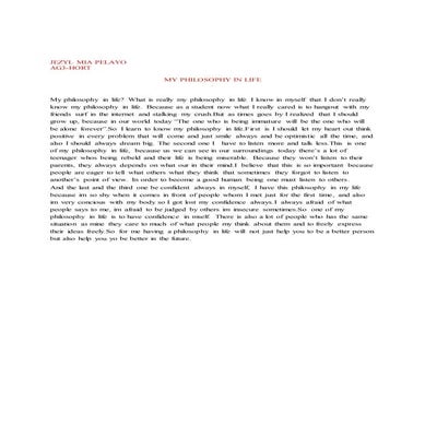 My philosophy in life | DOCX