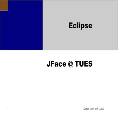 JFace@TUES | PPT