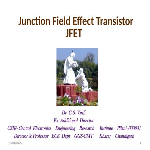 Junction Field Effect Transistors Jfet Ppt