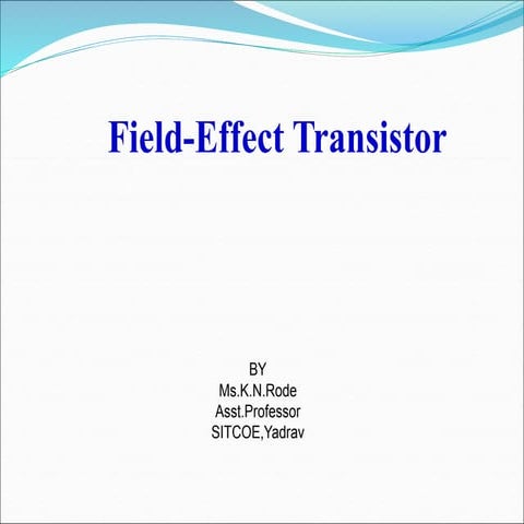 field effect transistors | PPT