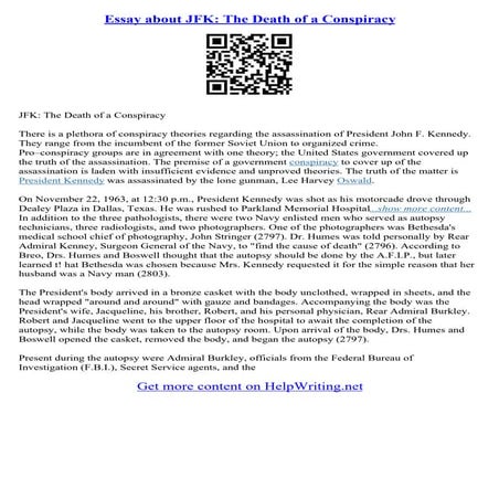 Jfk Assassination Conspiracy Essay | PDF