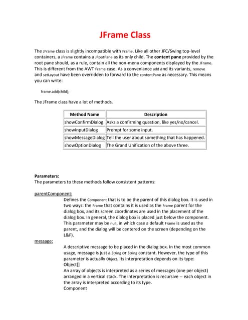JTABBED PANE is a swing concept used to have tabs | PPT