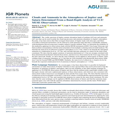 Clouds and Ammonia in the Atmospheres of Jupiter and Saturn Determined ...