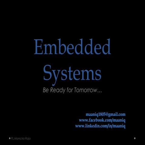 Introduction to Embedded Systems. | PPT