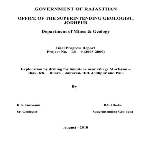 Jhak murkasni final report | DOC