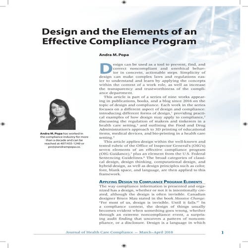Design and the Elements of an Effective Compliance Program | PDF
