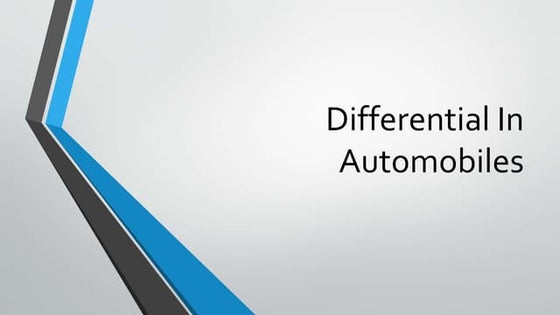 Automobile Differential System | PPTX | Off-Road Vehicles | Auto Body ...