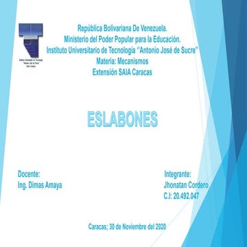Eslabones- características . Mecanismo | PPTX