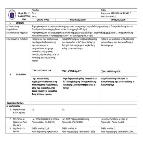 Junior High School -Daily Lesson Log- 3rd Grading - 19-21.pptx