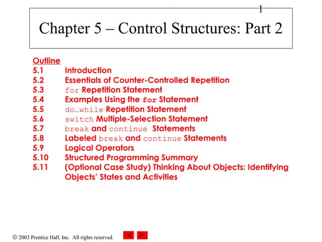 Control Structures Part 2 Ppt 3701