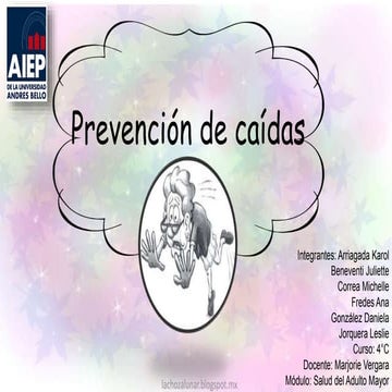Taller Prevención De Caídas En El Adulto Mayor Pptx