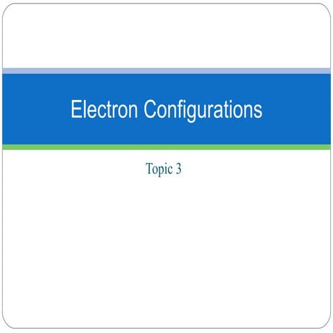 Chemistry- JIB Topic 3 Electron Configurations | PPT
