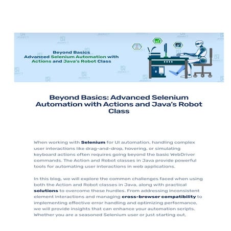 Advanced Selenium Automation with Actions & Robot Class | PDF