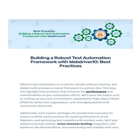 Building A Robust Webdriverio Test Automation Framework Pdf