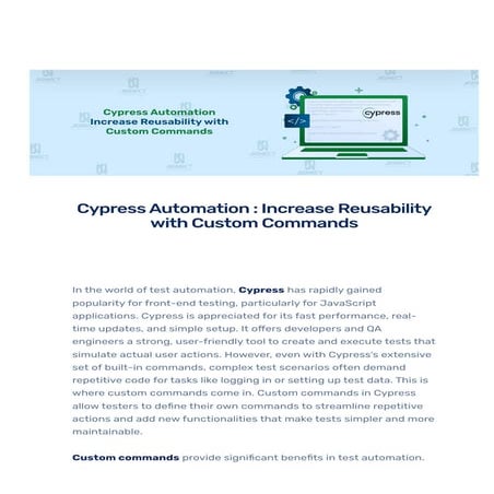 Cypress Automation : Increase Reusability with Custom Commands | PDF